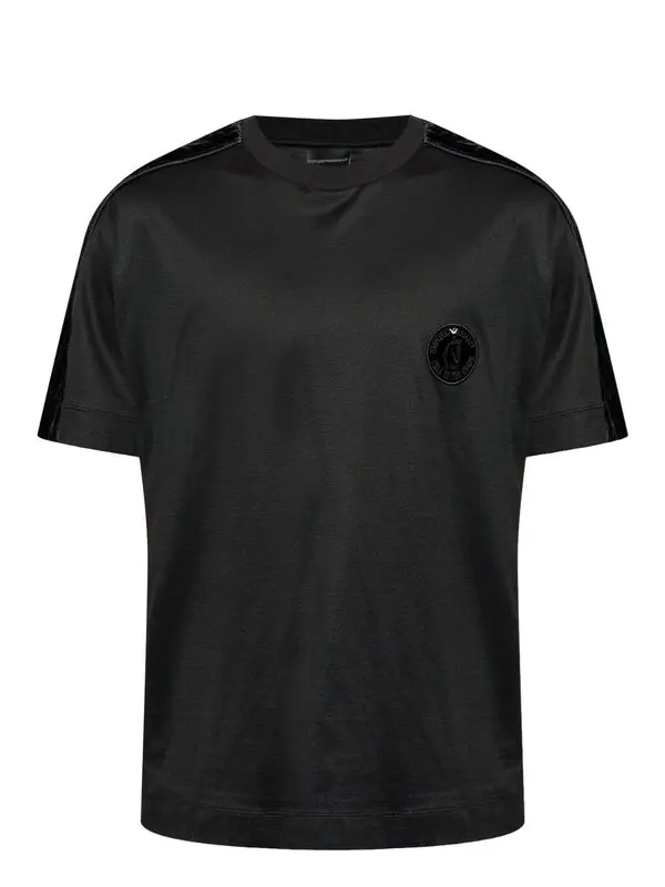 Emporio Armani T-shirt With Logo Patch - Black