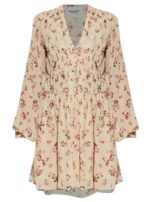 MARANT ETOILE Loriena Floral Print Dress - Cream