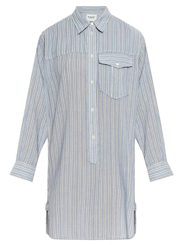 MARANT ETOILE Loriane Shirt Dress - Light Blue