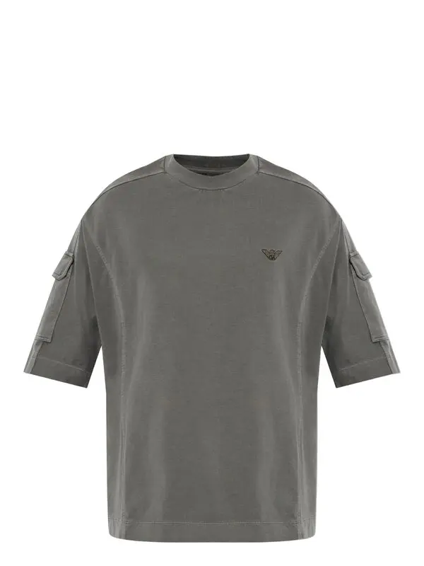 Emporio Armani T-shirt With Sleeve Pockets - Grey