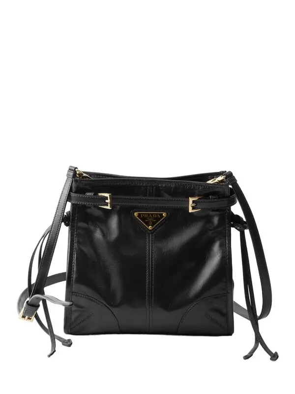 Prada Bonnie Leather Mini Shoulder Bag - Black