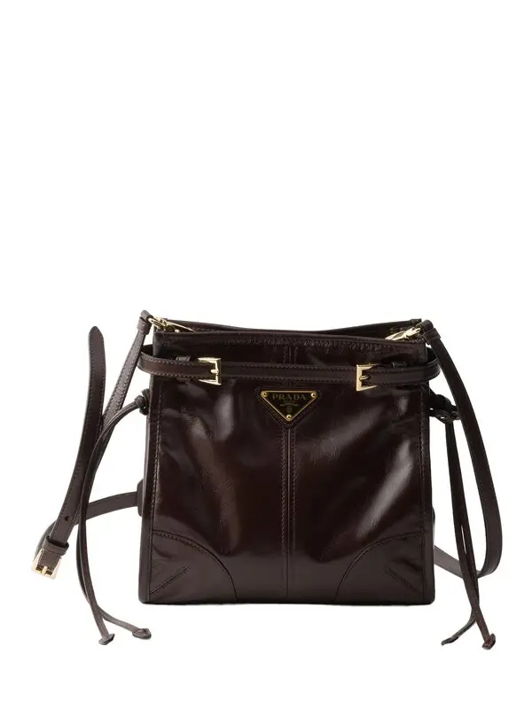Prada Bonnie Leather Mini Shoulder Bag - Brown