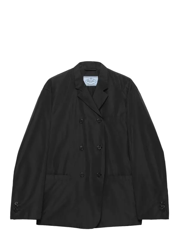 Prada Technical Taffeta Double-breasted Jacket - Black