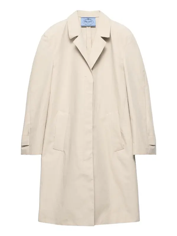 Prada Single-breasted Poplin Coat - Neutral