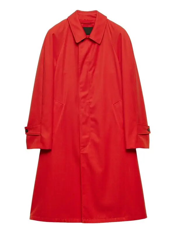 Prada Technical Gabardine Coat - Red