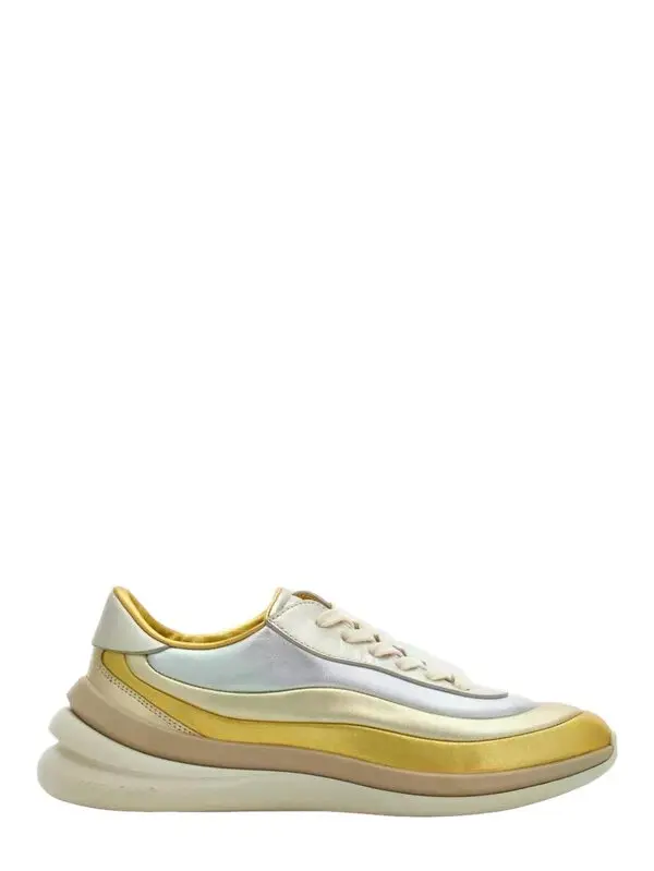 FERRAGAMO Rainbow Stripe Sneakers - Gold