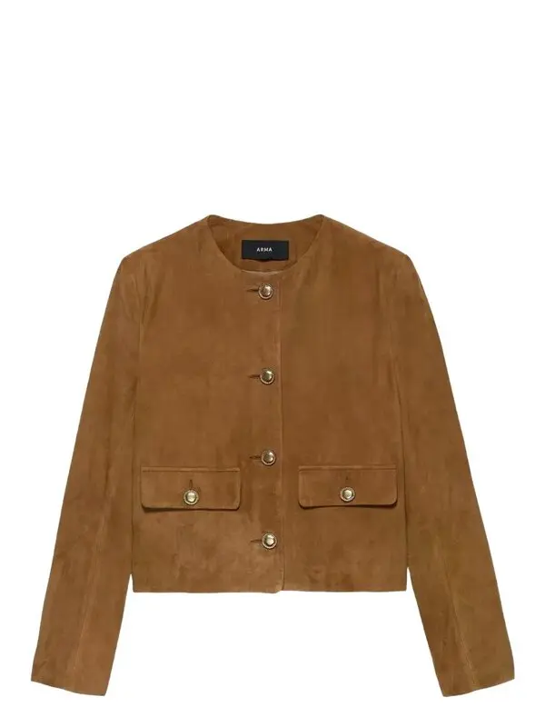 ARMA Lorenne Collarless Jacket - Brown