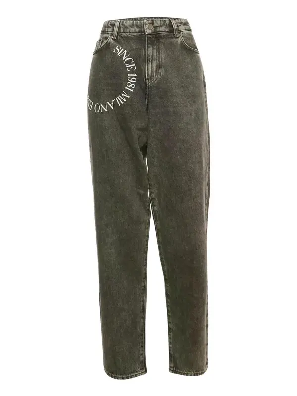 Emporio Armani High-waist Graphic Trousers - Grey
