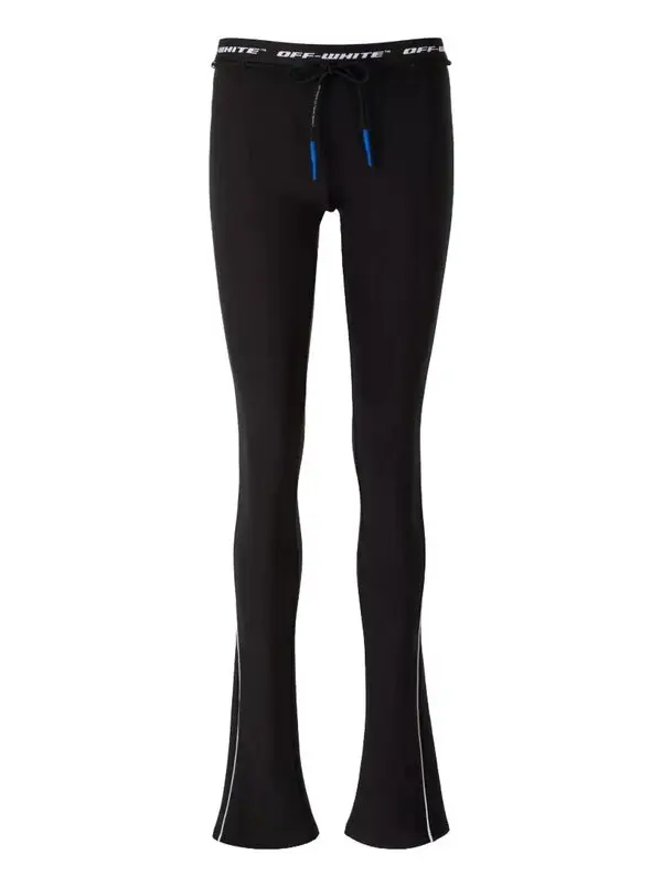 Off-White Drawstring Fastening Leggings - Black
