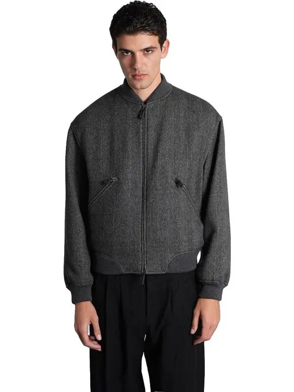 Giorgio Armani Bomber Jacket In Cashmere - Grey