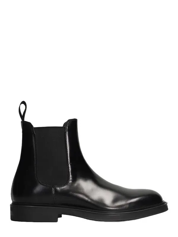 GREEN GEORGE Leather Combat Boots - Black