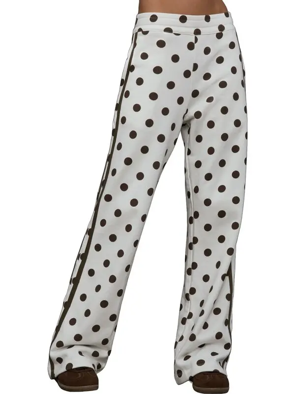 Carbon38 Polka Dot Track Pant - White/carafe Polka Dot