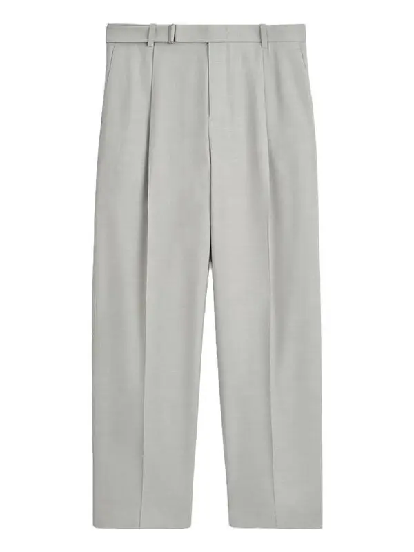 Cos Belted Linen-blend Wide-leg Pants - Green