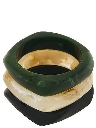 PETIT MOMENTS Party Cuff Set Of 3 - Beige  Green & Black