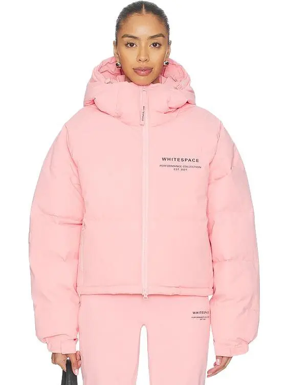 WHITESPACE Cropped Puffer Jacket - Pink Icing