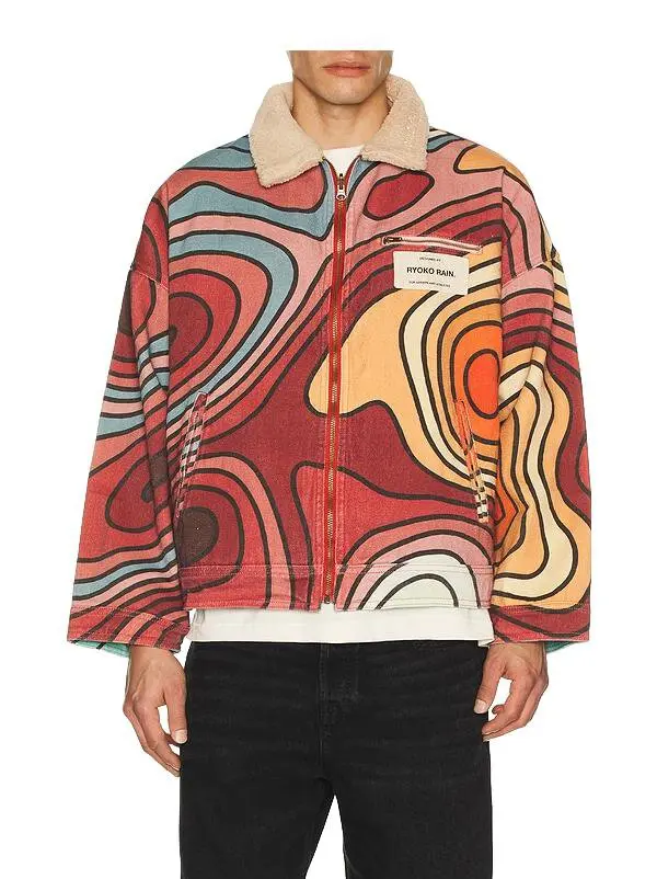 RYOKO RAIN Reversible Sherpa Collar Work Jacket - Mix