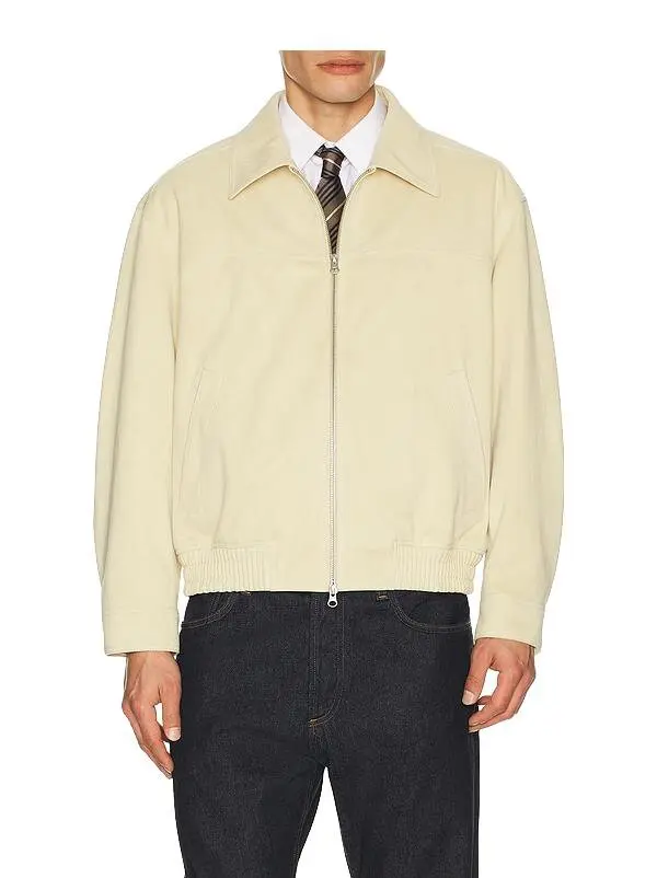 DUNST Vegan Suede Collared Blouson - Cream