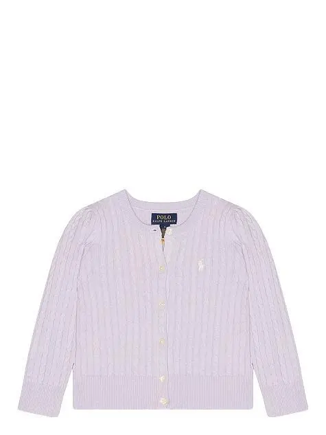 Polo Ralph Lauren Cable Knit Cotton Cardigan - Flower Purple With Nevis