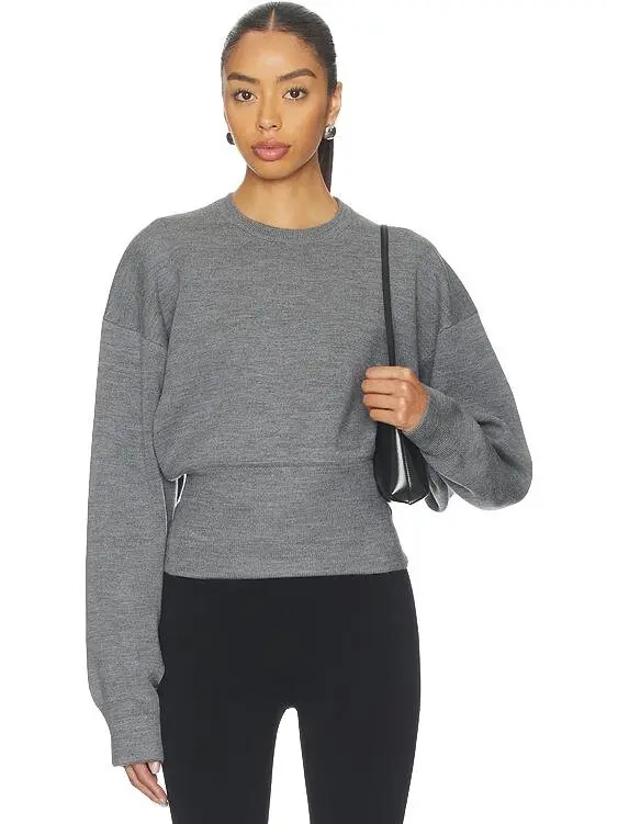 EAVES Double Faced Blouson Crewneck - Heather Grey