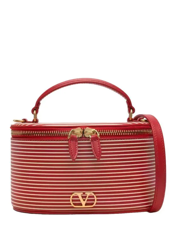 Valentino Garavani Striped Logo Vanity Bag - Red