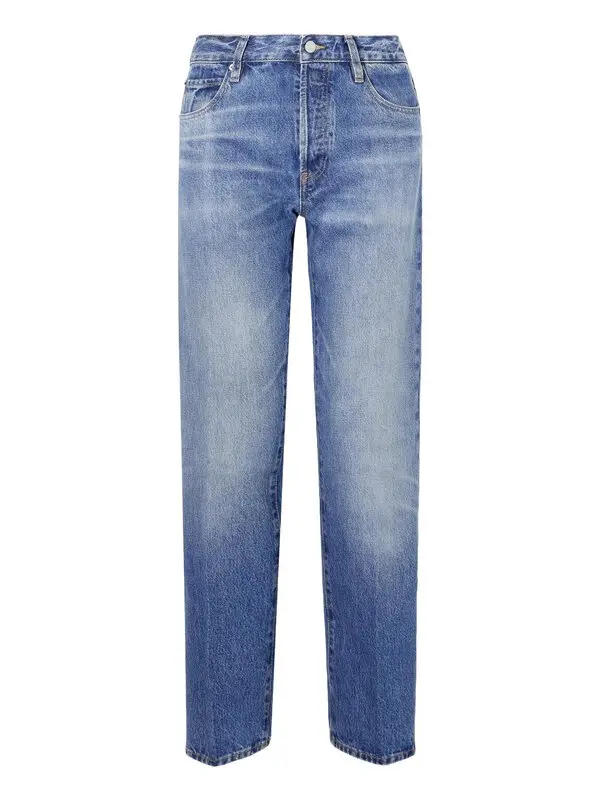 FRAME Essential Recycled Mid-rise Straight-leg Jeans - Blue