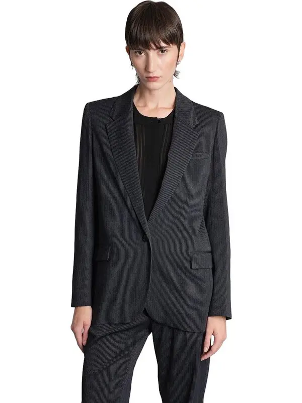 Isabel Marant Omelia Pinstripe Blazer - Black