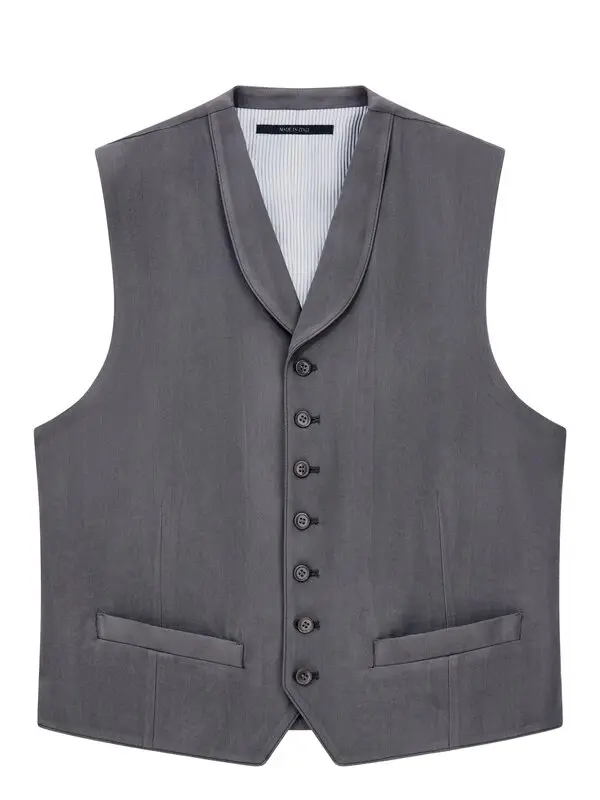Giorgio Armani Single-breasted Viscose Waistcoat - Brown