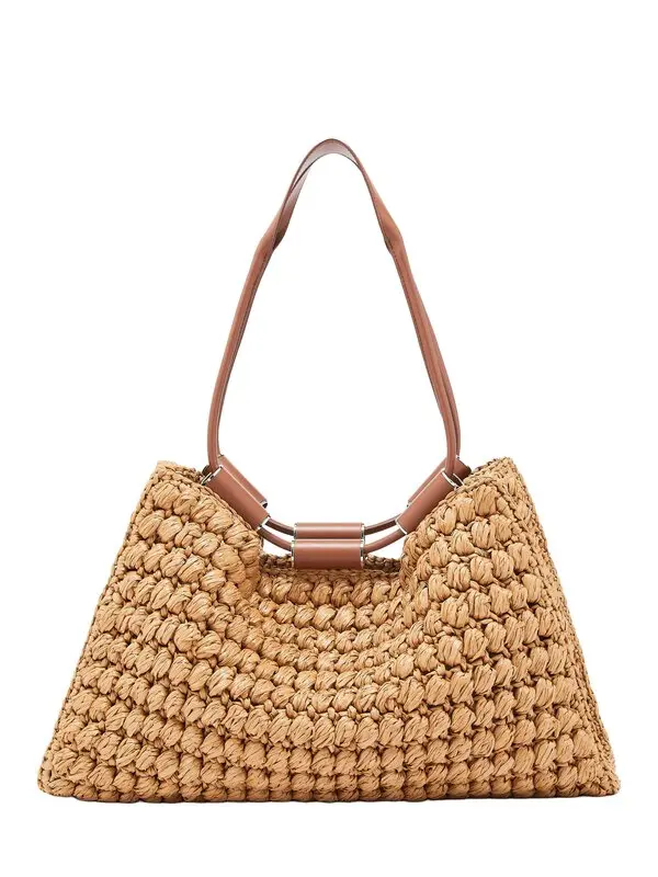 Giorgio Armani Medium Raffia Shopper Bag - Beige