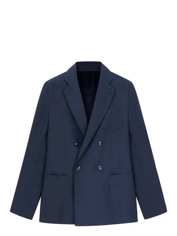 Giorgio Armani Upton Line Double-breasted Jacket In Cashmere - Navy_blue