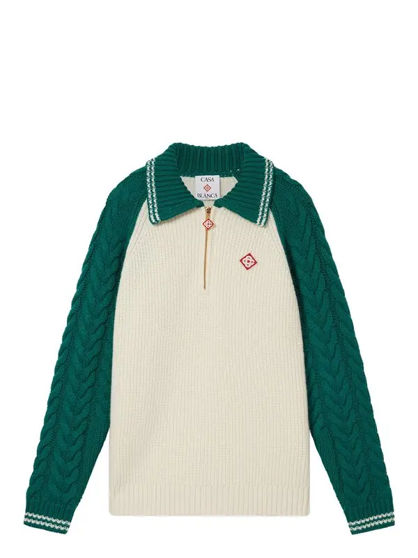 Casablanca Cashmere Cable Knit Jumper - White