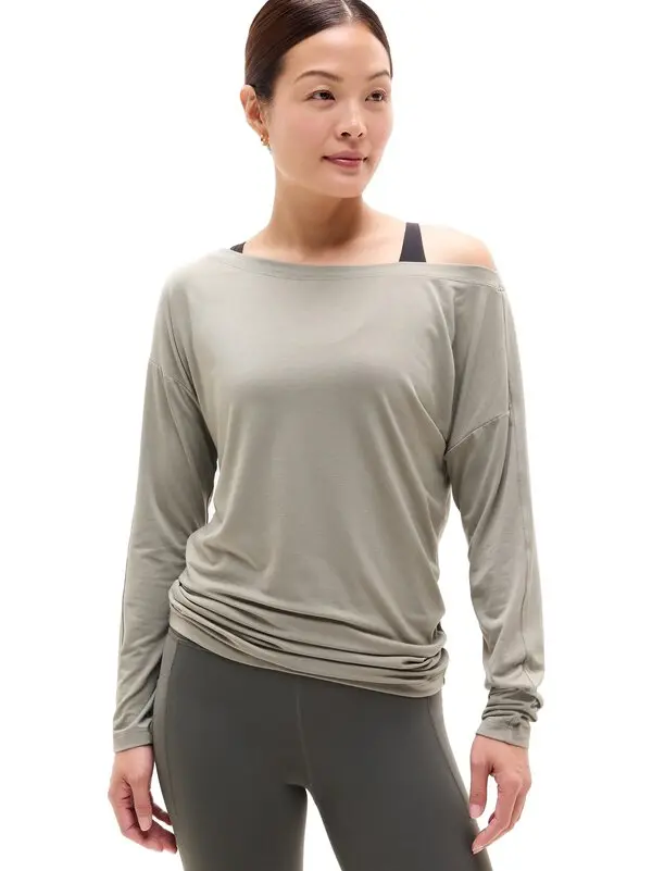 Athleta Move With Ease Off-the-shoulder Top - Willow