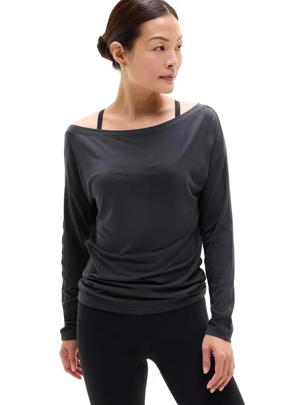 Athleta Move With Ease Off The Shoulder Top - Black