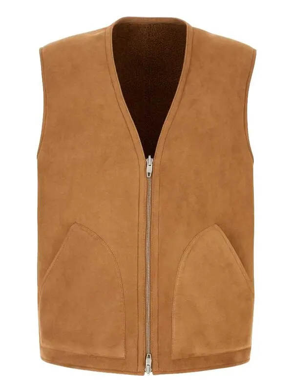 UMIT BENAN Shearling Vest - Brown