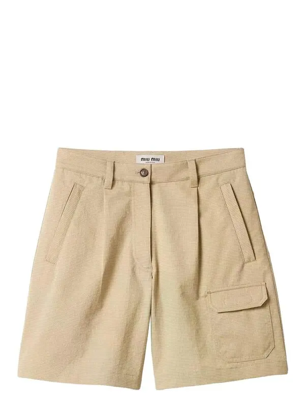 Miu Miu Ripstop Bermuda Shorts - Neutrals