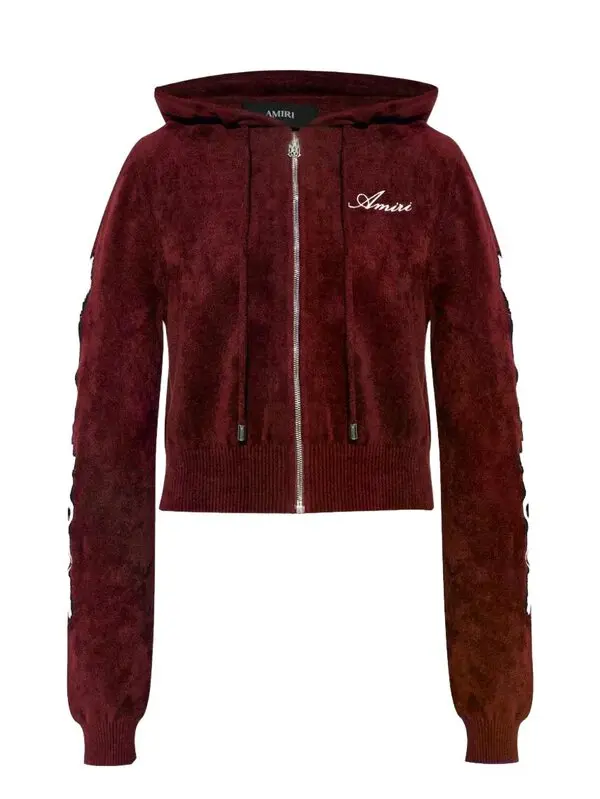 Amiri Logo-embroidered Zip-up Hoodie - Red