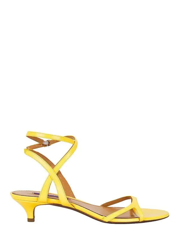Ralph Lauren Clarke Kitten Heel Sandal - Royal Yellow