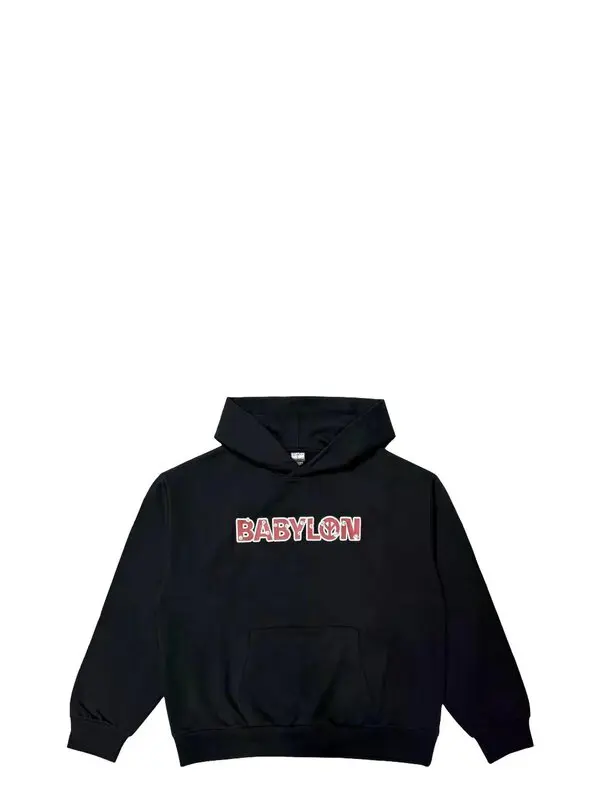 BABYLON Graphic Print Hoodie - Black