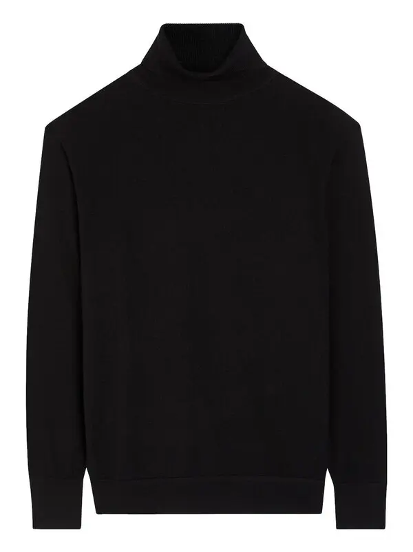 TOTEME Fine-knit Wool Turtleneck Jumper - Black