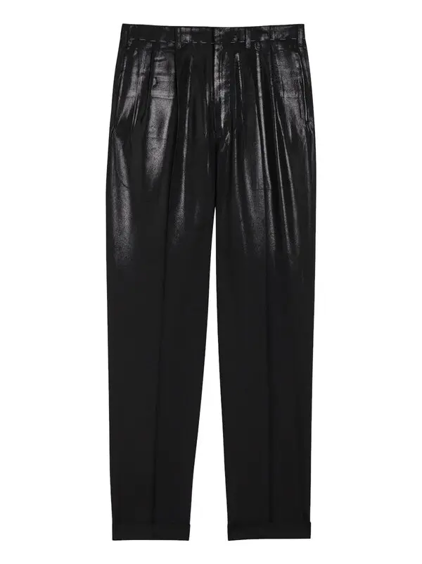 MAISON MARGIELA Coated Straight-leg Wool Trousers - Black