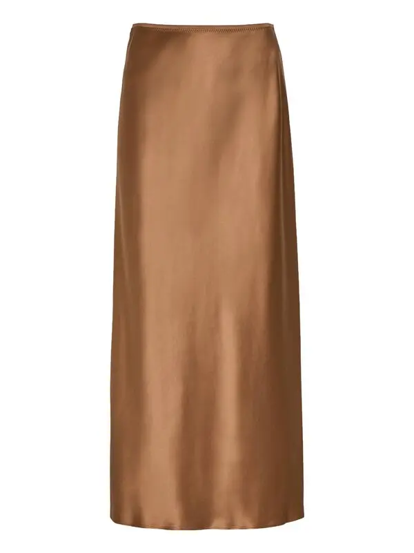 JOSEPH Isaak Silk Midi Slip Skirt - Rust