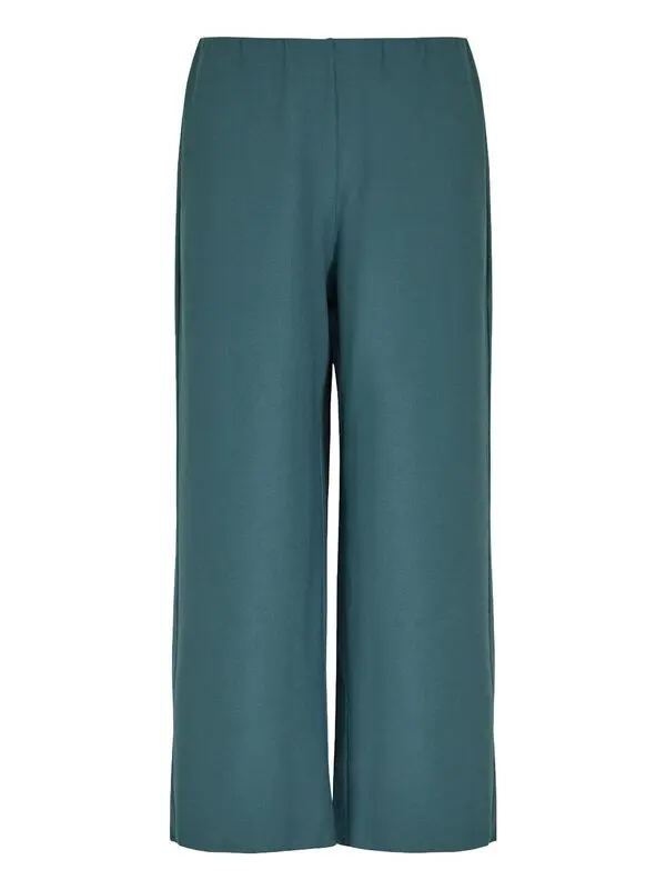 Eileen Fisher Cropped Wide-leg Trousers - Blue