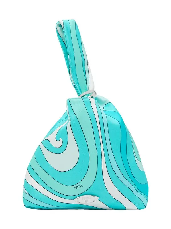 Emilio Pucci Printed Silk-twill Pochette - Turquoise