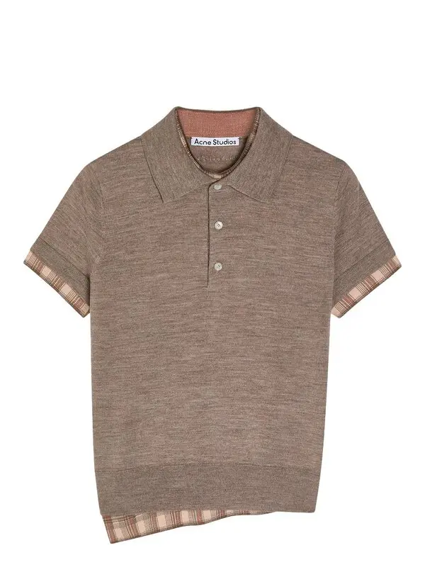 Acne Studios Kalissa Layered Wool Polo Shirt - Light Brown