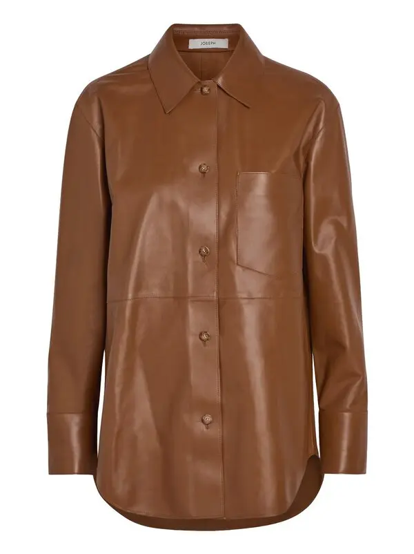 JOSEPH Penna Leather Jacket - Rust