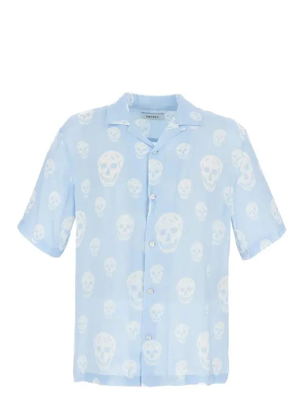 Alexander McQueen Camicia Stampa Hawaiana - Azzurro