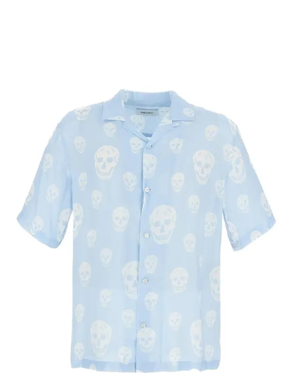 Alexander McQueen Hawaiian Print Shirt - Sky Blue