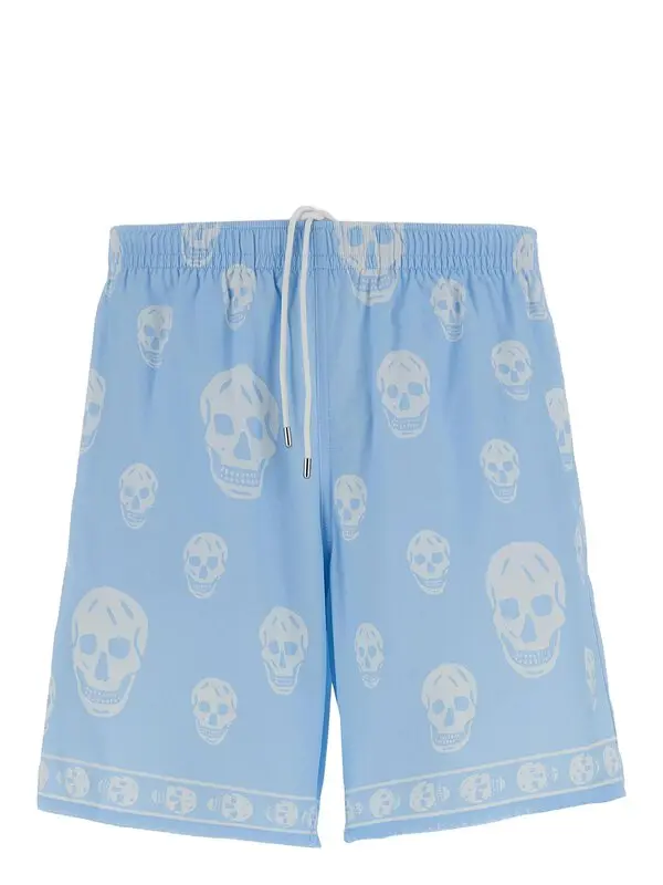 Alexander McQueen Classic Skull Bermuda Shorts - Sky Blue