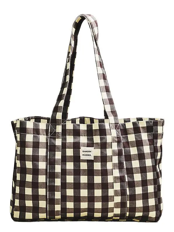 DAMSON MADDER Printed Cotton Tote - Butter Gingham