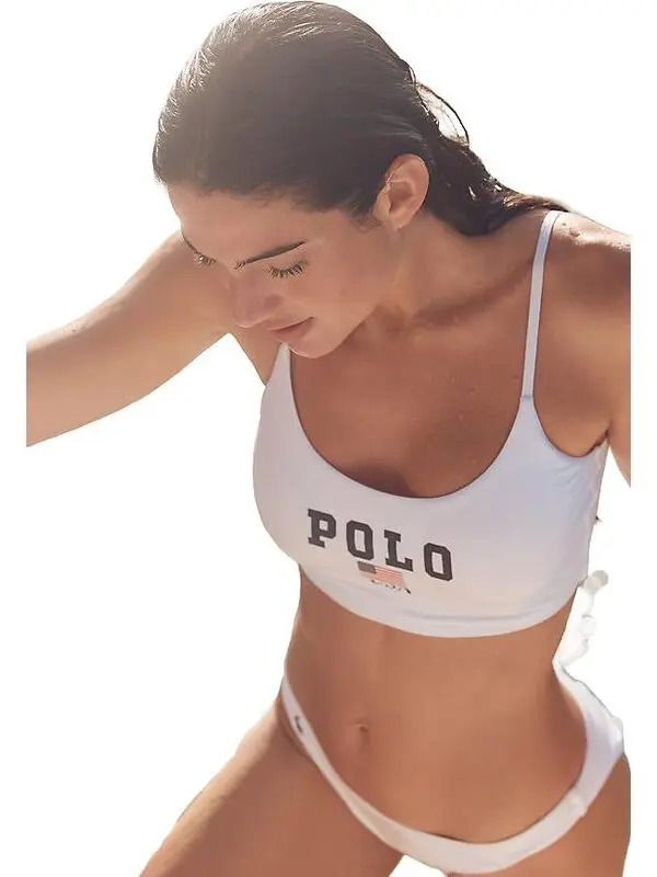 Polo Ralph Lauren Crop Cami Bikini Top - White