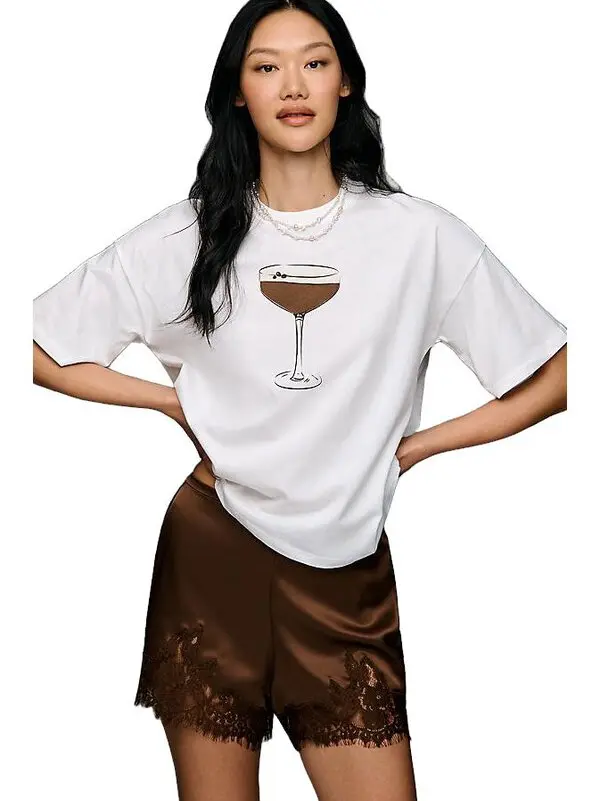 NEVER FULLY DRESSED Espresso Martini T-shirt Top - White